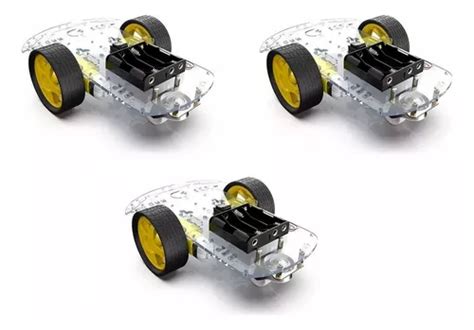 3 piezas chasis de carro kit robot arduino 2 llantas 2wd cuotas