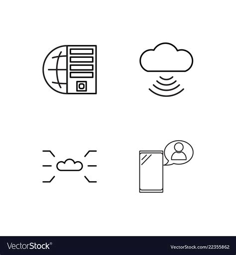 Web Simple Outlined Icons Set Royalty Free Vector Image