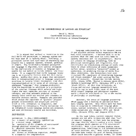 On The Interdependence Of Language And Perception Acl Anthology