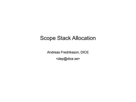 scope stack allocation ppt