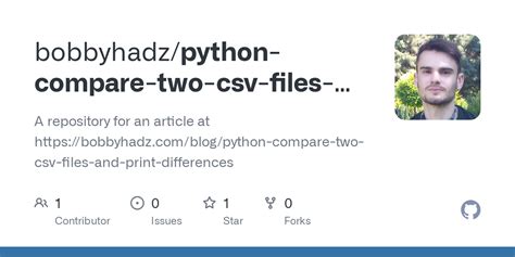 GitHub Bobbyhadz Python Compare Two Csv Files And Print Differences