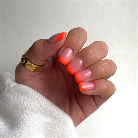 Acrylic Orange French Tip Nails At Walter Cargill Blog