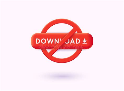 Concept With Red Button Do Not Download Prohibited Upload Vector