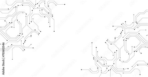 Abstract Technology Circuit Diagram On White Backgroundhigh Tech