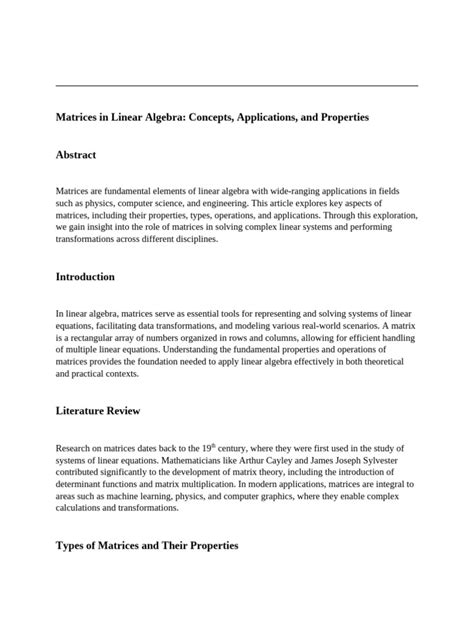 Matrices Project Report Pdf Matrix Mathematics Determinant