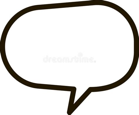 Simple Black Outline Of A Rounded Empty Speech Bubble Pointing Downwards Symbolizing