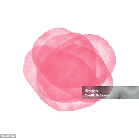 옅은 분홍색 수채화 원이 고립되어 있습니다 수채화 원 또는 상추적 배경을 반점 인사말 카드 및 라벨을 위한 디자인 요소수채화 스플래시와 다층 반투명 효과 벡터에 대한 스톡