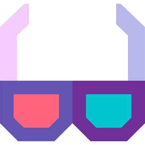 3d Glasses Basic Straight Flat Icon