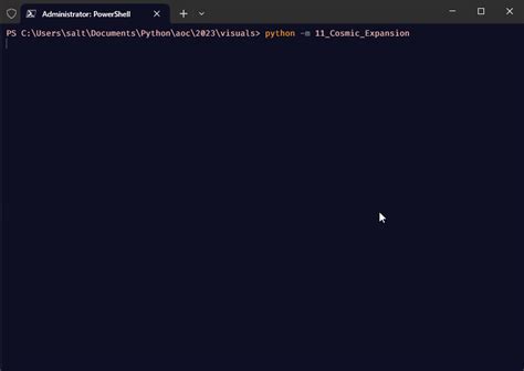 [2023 day 11][python] terminal visualization r adventofcode