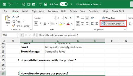 How To Create And Use A Printable Form In Excel