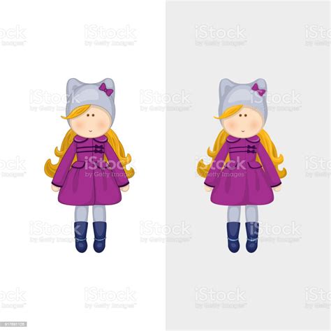 벡터 일러스트 레이 션의 만화 좀 귀여운 인형 아기 T셔츠 인쇄 패션 인쇄 디자인 아이 착용에 대 한 사용할 수 있습니다 T 셔츠에 대한 스톡 벡터 아트 및 기타 이미지