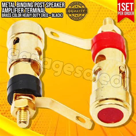 ⚡brass Speaker Amp Speaker Terminal Binding Post Spring Loaded Press