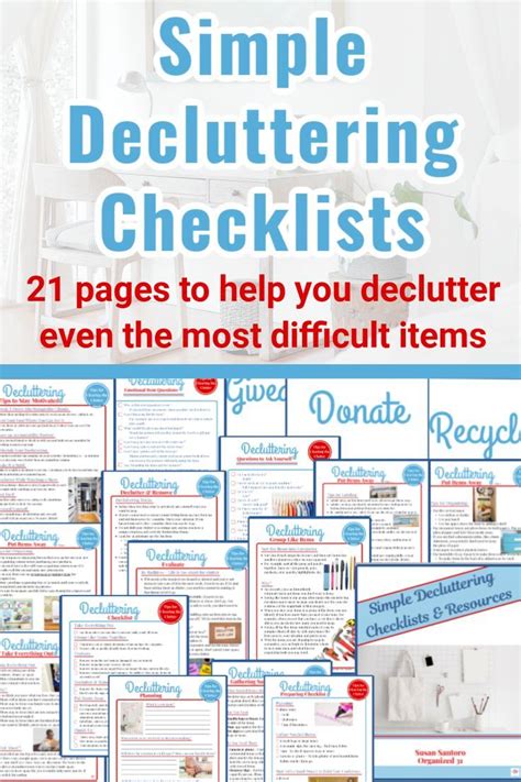 simple decluttering checklists declutter organize declutter