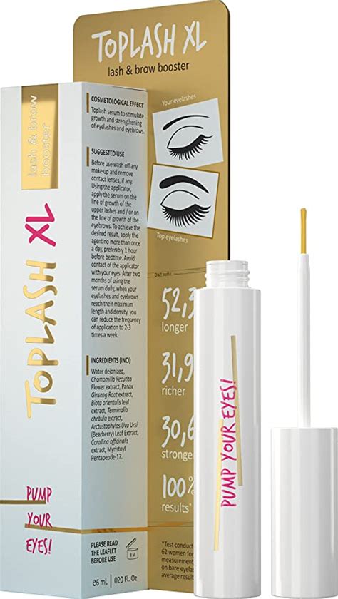 Toplash XL Lash and Brow Booster, Growth Serum with Eyelash and Eyebrow ...