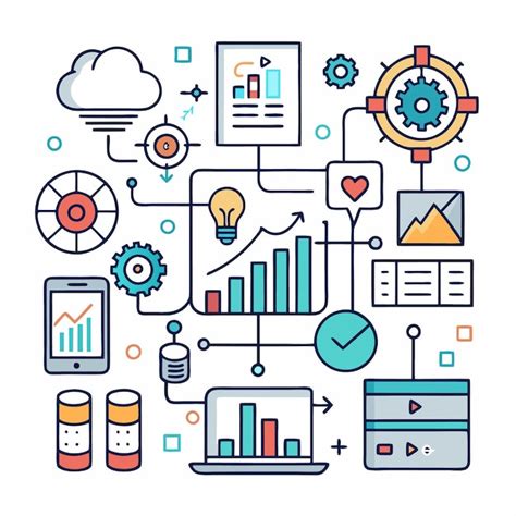Network Of Interconnected Icons Showing Various Business Processes Premium Ai Generated Vector