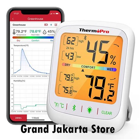 Jual Thermopro Tp359 Smart Thermometer Hygrometer Wireless Humidity Meter Bluetooth 80m Tp 359