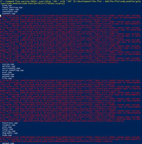 Nodejs Node Sass Throws Errors When Installing On Windows Stack