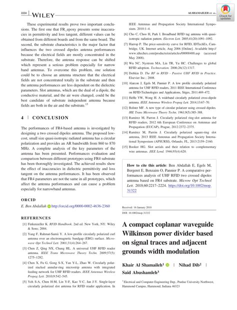 Pdf A Compact Coplanar Waveguide Wilkinson Power Divider Based On Signal Traces And Adjacent