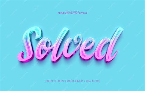 Premium Psd Solved 3d Editable Premium Psd Text Effect