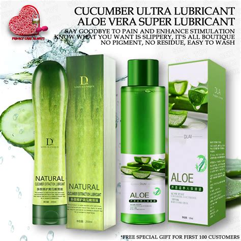 Cucumber 250ml Aloe 120ml Water Based Lubricant Pelincir Sex 润滑油 Cucumber 250ml Aloe 120ml Water Based Lubricant Pelincir Sex 润滑油