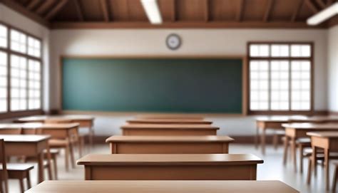 Premium Photo A Classroom With A Clock On The Wall And A Clock On The