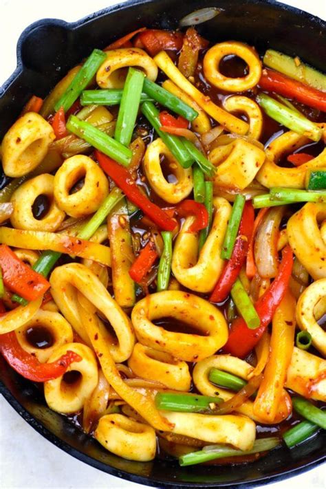 Spicy Squid Stir Fry Ojingeo Bokkeum Recipe Asian Recipes