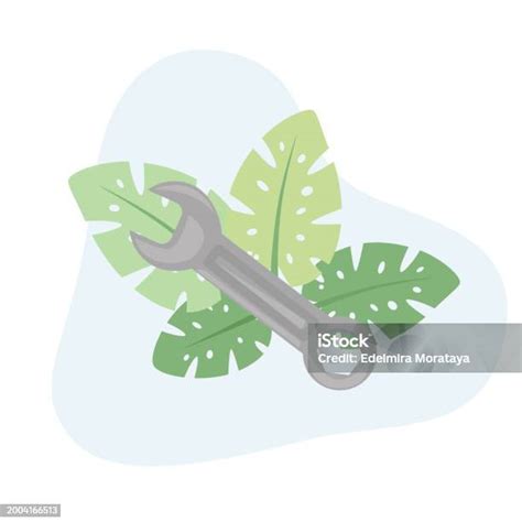 렌치 플랫 벡터 일러스트 아이콘 웹에 대 한 기계 기계 수정 유지 보수에 대 한 사용 3차원 형태에 대한 스톡 벡터 아트 및 기타 이미지 3차원 형태 It 지원 강철