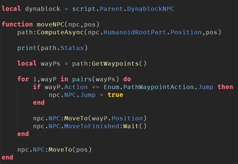 Path Status Returned Enum Pathstatus Nopath R Robloxscripting