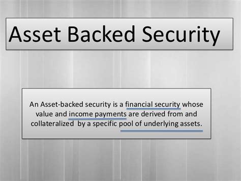 Asset Backed Securitization