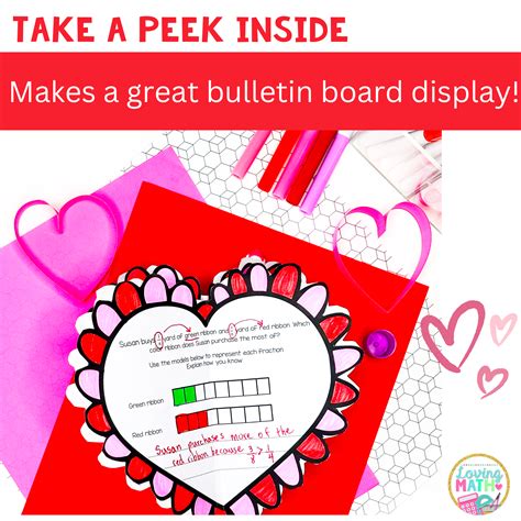Valentines Day Fractions Craft Loving Math