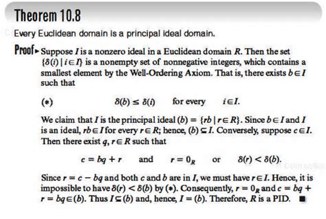 solved theorem 10 8 every euclidean domain is a principal