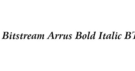 Bitstream Arrus Bold Italic Bt