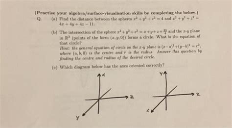 Solved Practise Your Algebra Surface Visualisation Skills Chegg
