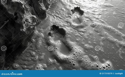 texture of rippling waves washing over fading footprints slowly erasing