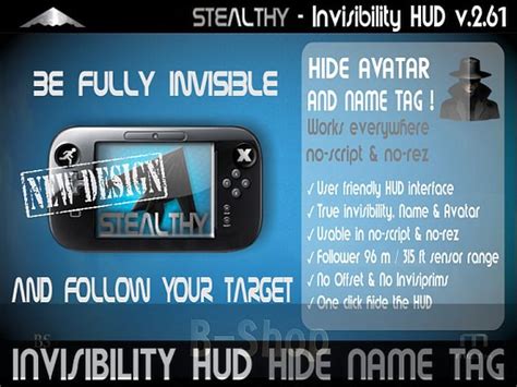 Second Life Marketplace Invisibility Hud And Follower Stealthy Hide