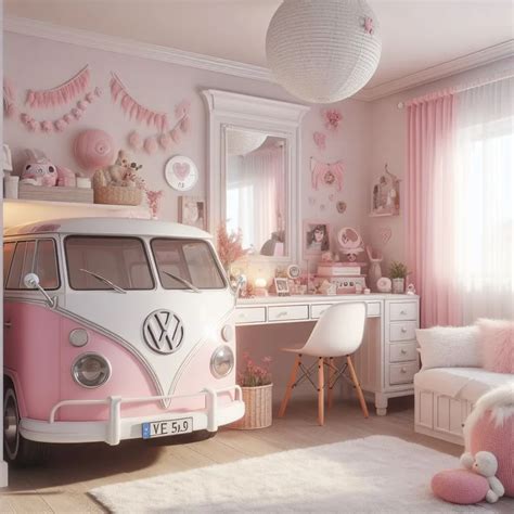Cruising In Style Pink Makeup Table Inspired Volkswagen Charm