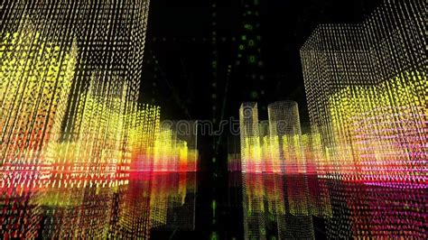 Abstract Matrix Geometric Motion Background Animation Rain Of Binary Numbers Falling Down
