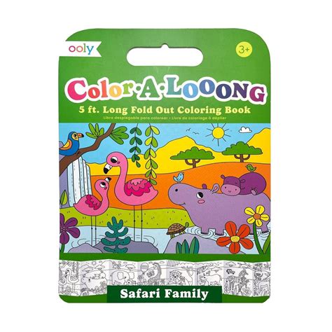 Arts And Crafts Color A Loong 5 Fold Out Coloring Book Safari Fami