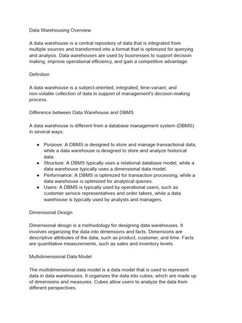 Data Warehousing Pdf Data Warehouse Information Science