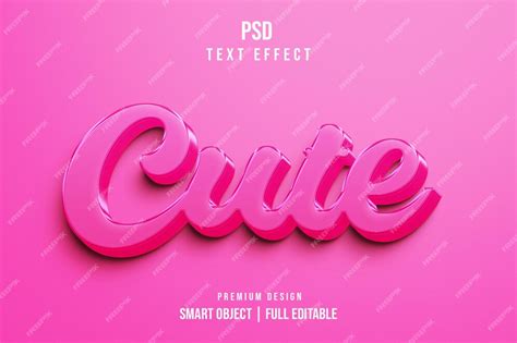 Premium Psd Cute Editable 3d Text Effect Template