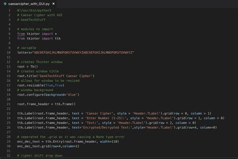 Caesar Cipher With Gui Python Geektechstuff