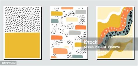 낙서 배경에는 다양한 모양 반점 방울 선이 포함되어 있습니다 현대 트렌디 한 벡터 아트 미드센추리 스타일에 대한 스톡 벡터 아트 및 기타 이미지 Istock