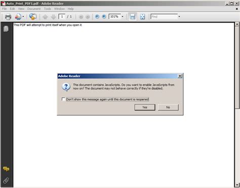 Acrobat Javascript Document Will Print