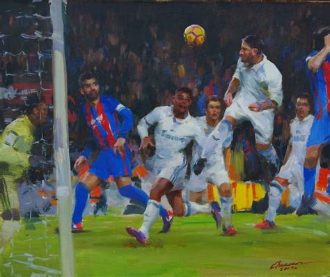 Soviet Sports Football Oil Painting Original Ukrainian Artist Polyakov