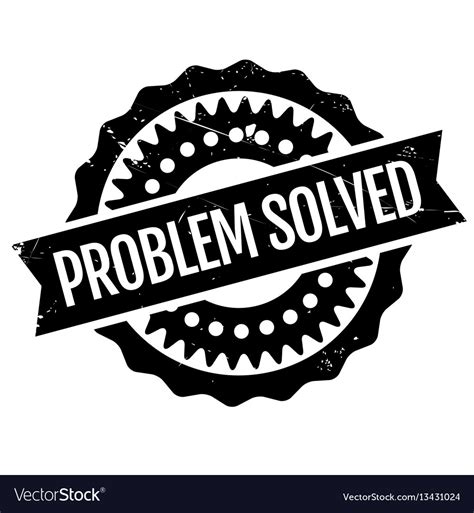 Problem Solved Rubber Stamp Royalty Free Vector Image