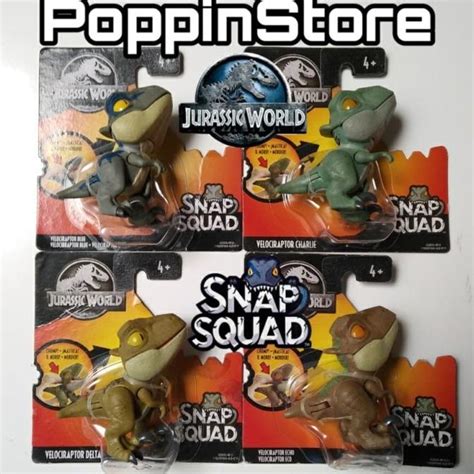 Jurassic World Snap Squad Velociraptor Complete Blue Charliedelta