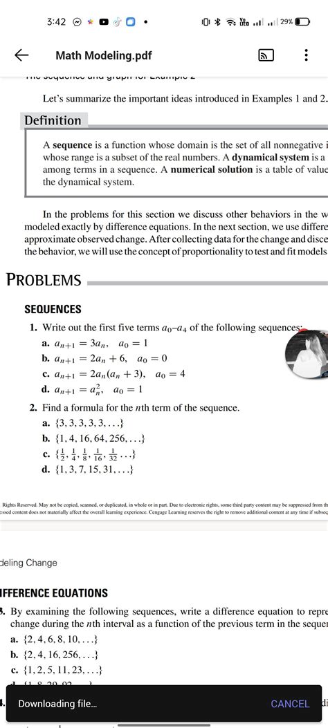 solved 3 42 ← math modeling pdf let s summarize the important ideas