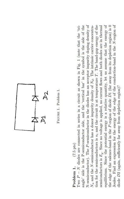 solved problem 1 7 5 pts two p−n diodes are connected in