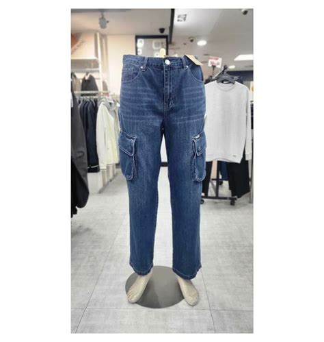 뱅뱅 세이브존 남자 청바지 인밴드 카고 루즈핏 와이드 데님 네이비블루 NQK 티몬