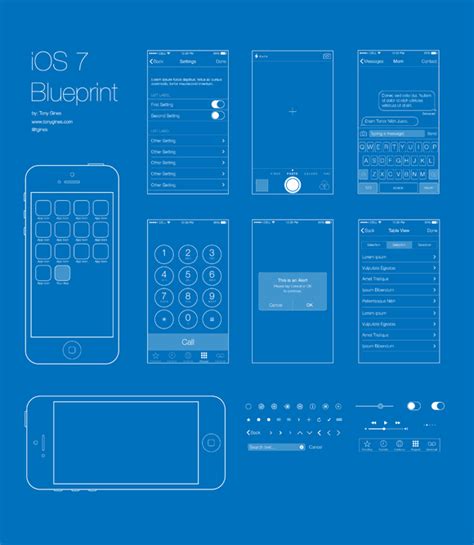 Ios Wireframe Blueprint Wireframe Blueprints Blueprint App